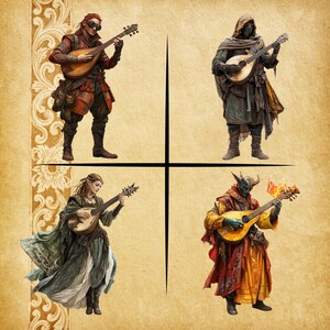 Fantasy Bards Clipart – Magical Musicians and Storytellers of the ...
