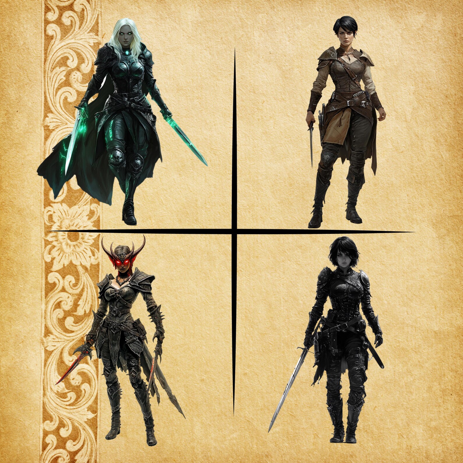Shadow Rogues – 20 Fantasy Cliparts , Transparent Background Pngs for ...