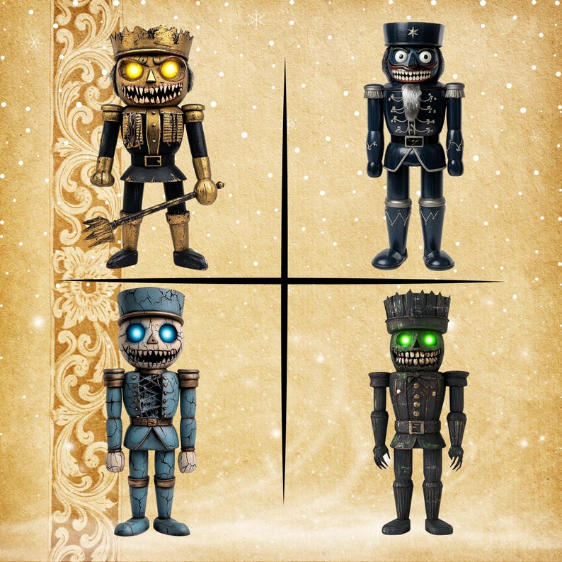 Horror Nutcracker Cliparts, Commercial Use, Scary Christmas Characters ...