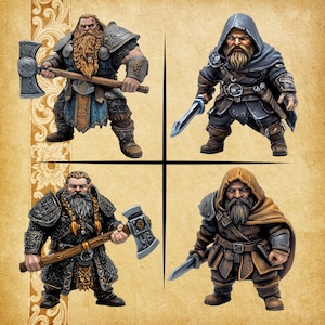 Fantasy RPG Dwarf Warriors Cliparts, Commercial Use, Dnd, RPG , PNG ...