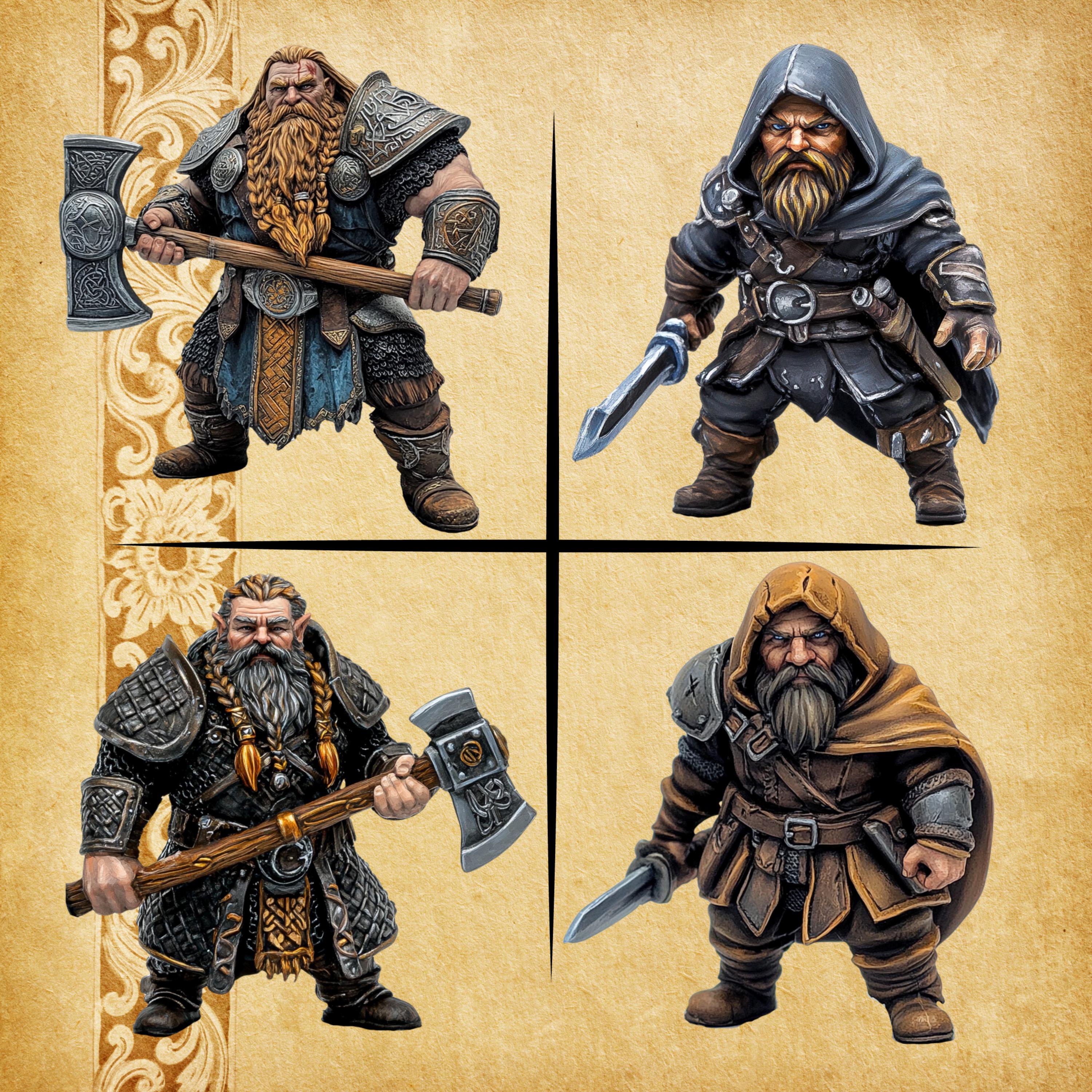 Fantasy RPG Dwarf Warriors Cliparts, Commercial Use, Dnd, RPG , PNG ...