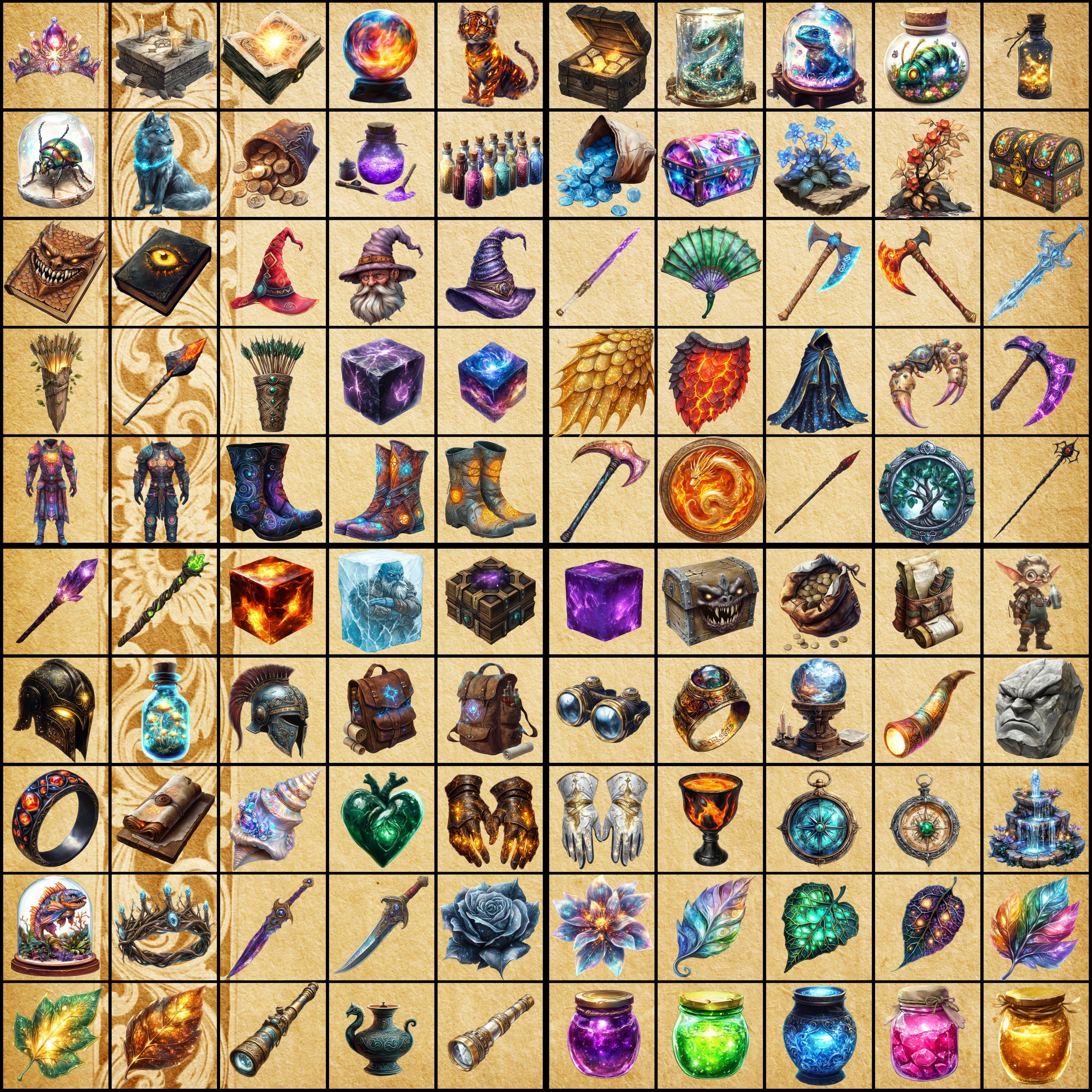 Wizard Shop Cliparts, Dungeon and Dragons, Items for Game Shop, RPG ...