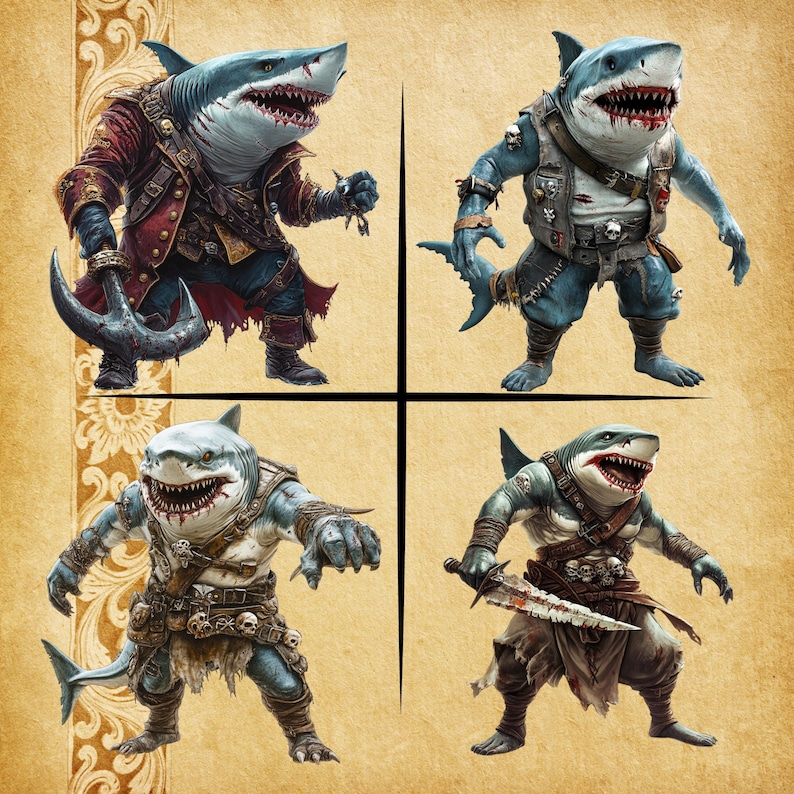 Shark Pirates Clipart – 20 Dnd-inspired Designs , Transparent ...