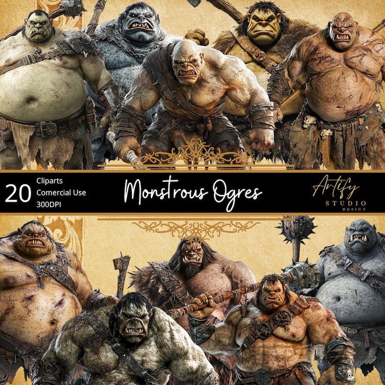 Monstrous Ogres Fantasy RPG Cliparts, Commercial Use, Dnd, RPG , PNG ...