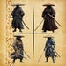 Exiled Ronins – 20 Wandering Warrior Cliparts , Transparent Background ...