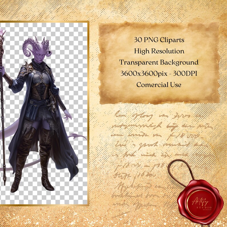 Tiefling Warlocks – Infernal Magic Users of the Dark Arts, Fantasy Cliparts , Transparent ...