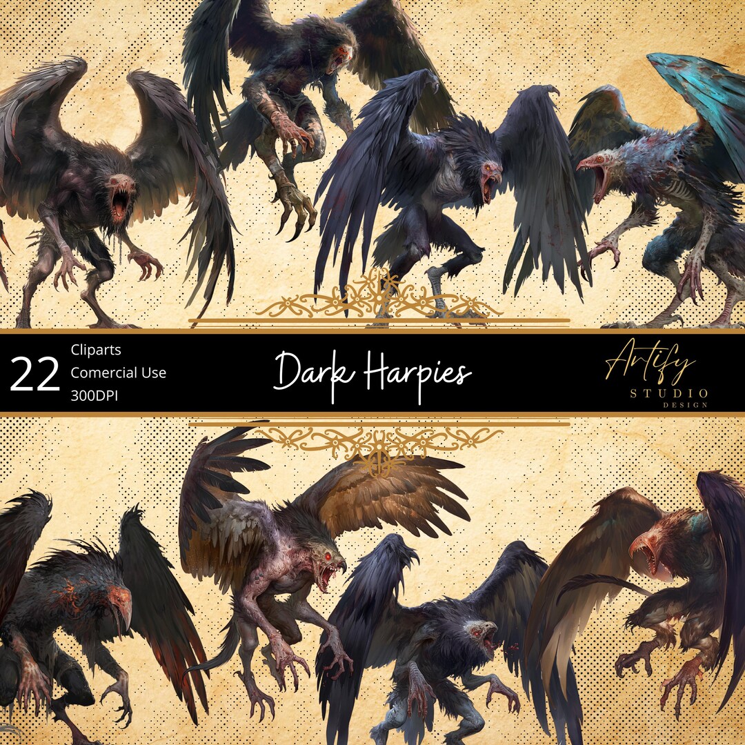 Dark Harpies – Winged Predators of the Skies , Fantasy Cliparts ...