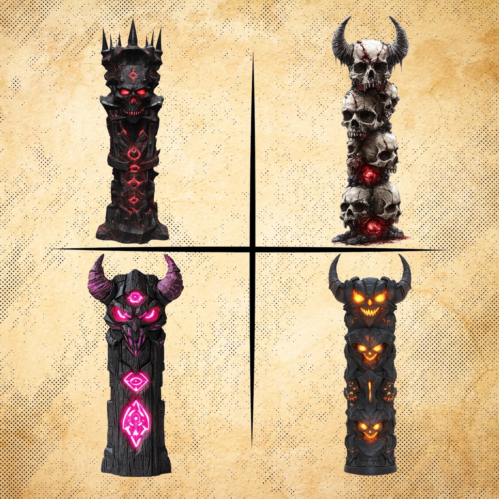 Dark Fantasy Totems – Symbols of Corruption and Mystical Power ...