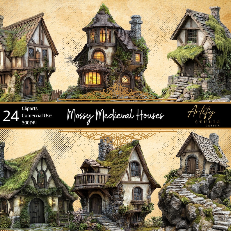 Mossy Medieval Houses – Fantasy Village Homes With Nature Touch ...