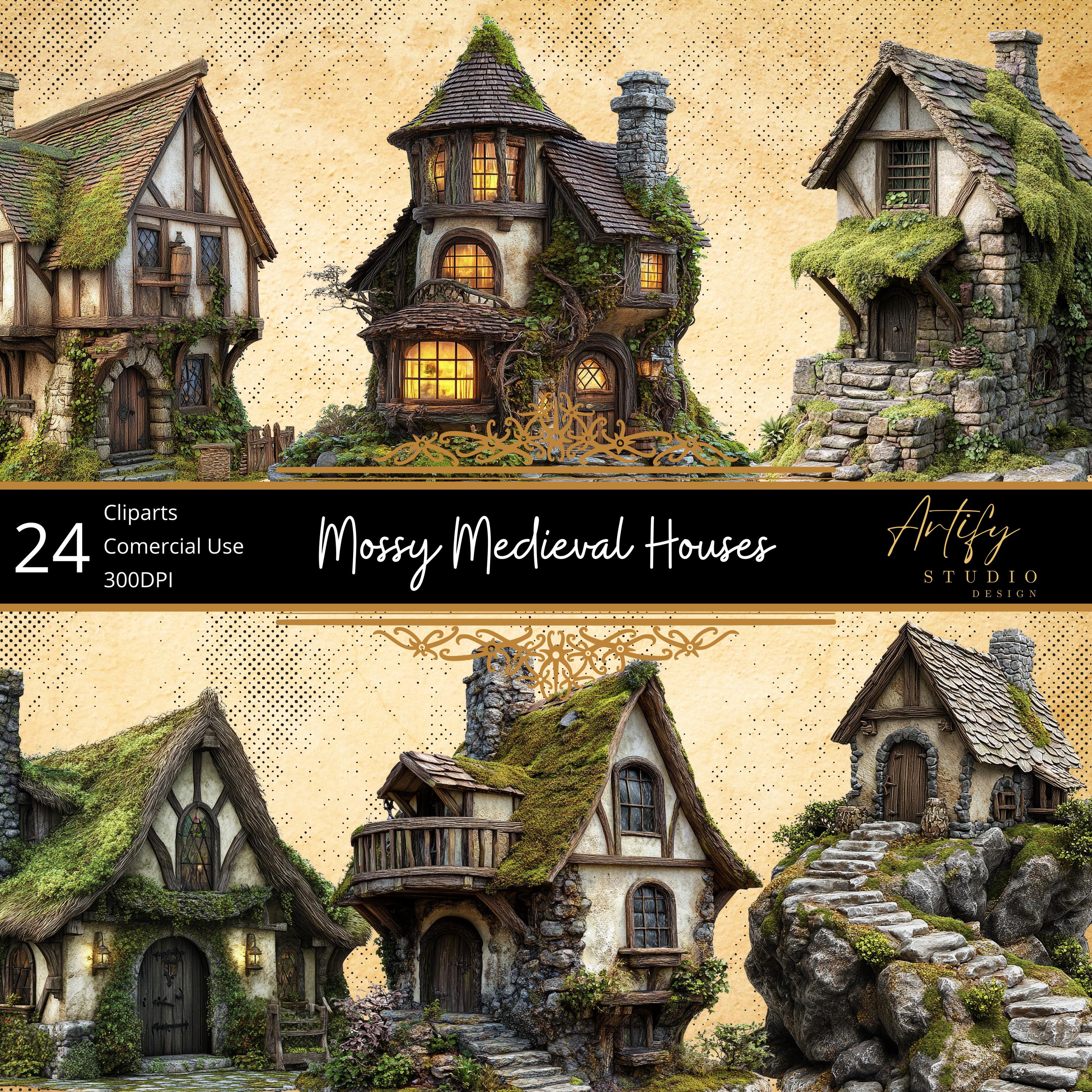Mossy Medieval Houses – Fantasy Village Homes With Nature Touch ...