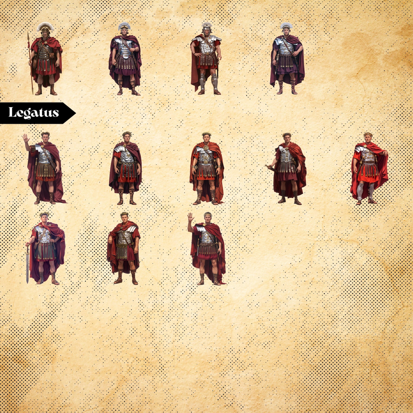 Roman Legion Cliparts – 100 Historical Roman Soldiers for TTRPG, RPG ...