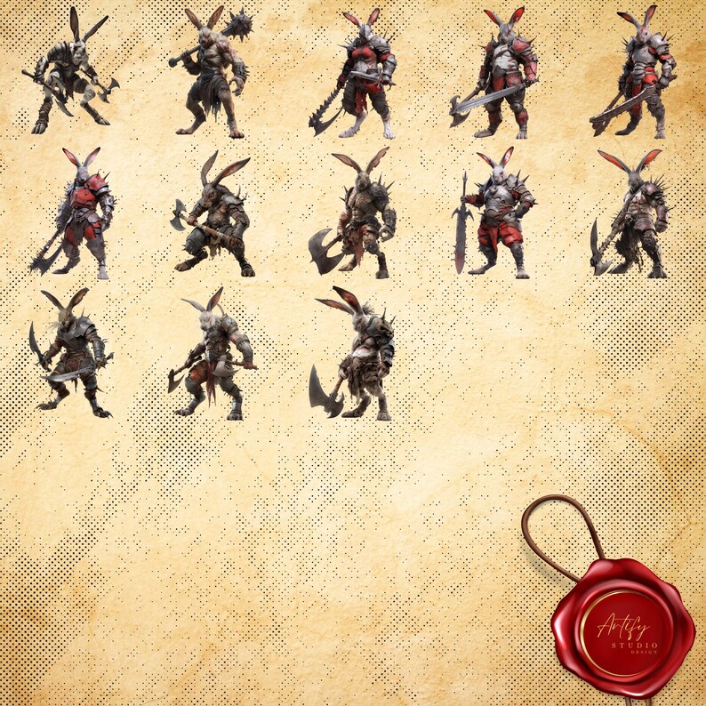 Rabbit Warriors – 38 Fantasy TTRPG Character Cliparts for Rpgs, DND ...