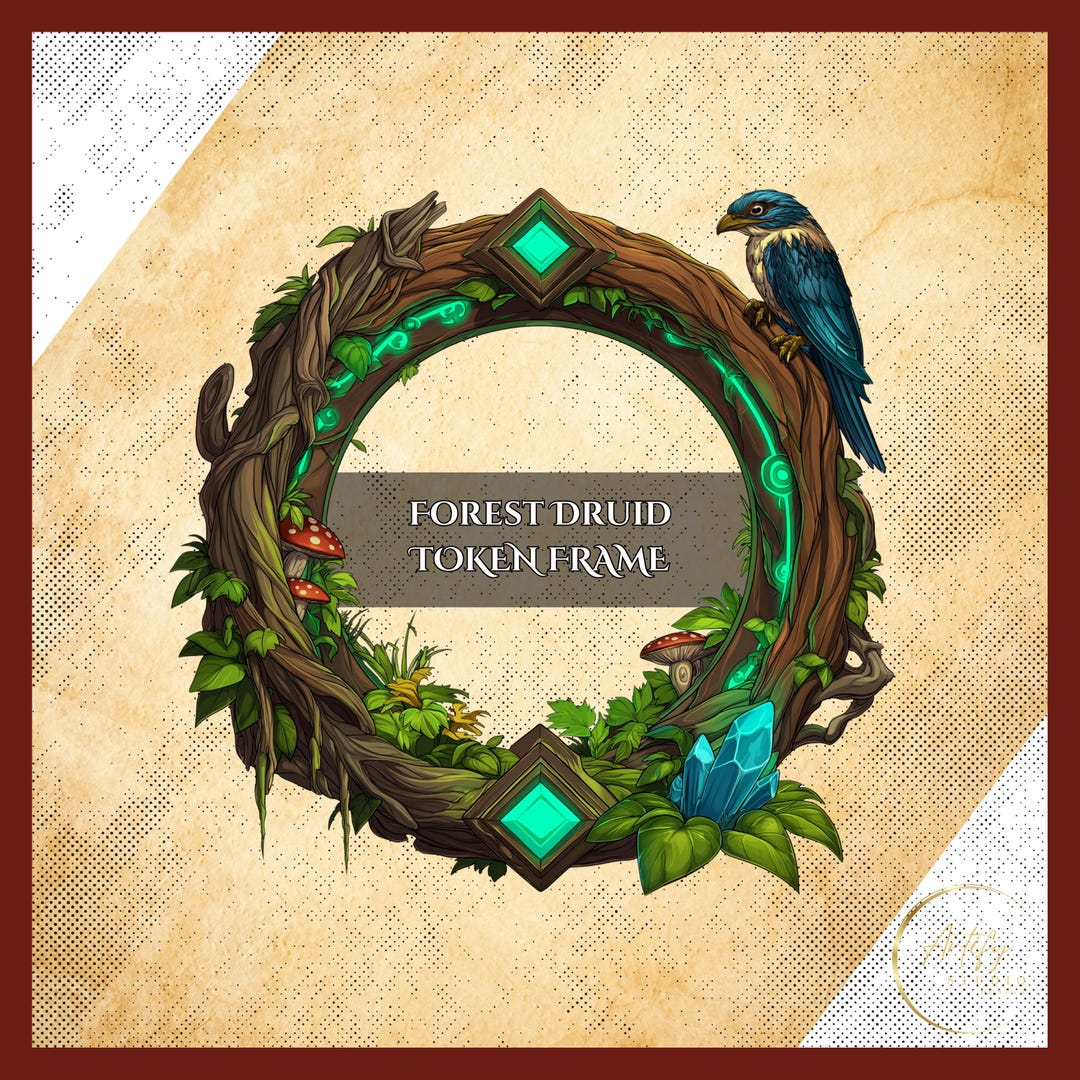 Forest Druid Token Frame – Digital Border for Dnd or Anything Game ...