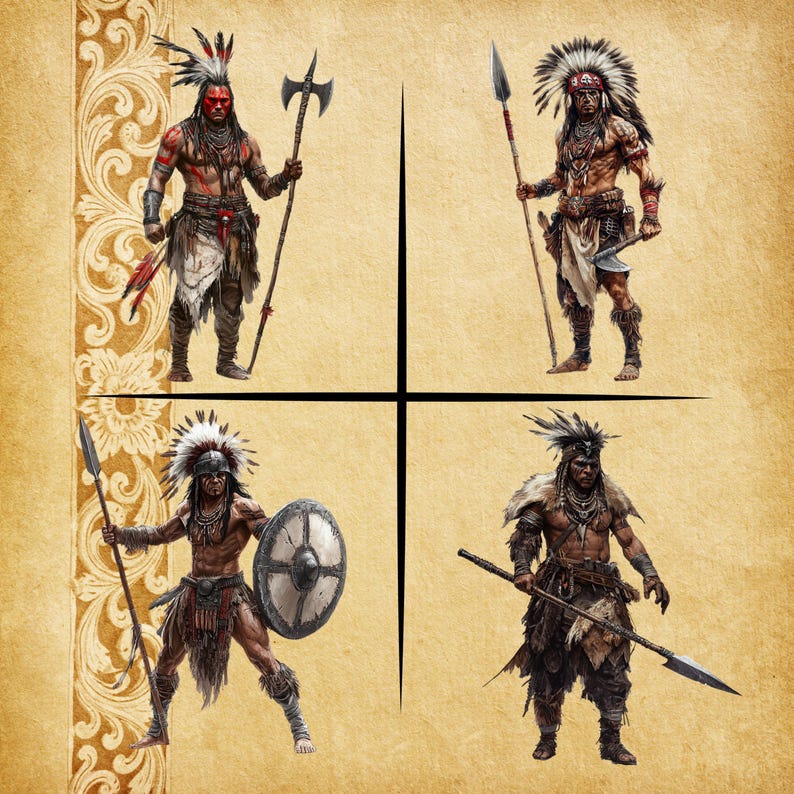 Apache Warriors – 20 Historical Cliparts , Transparent Background ...