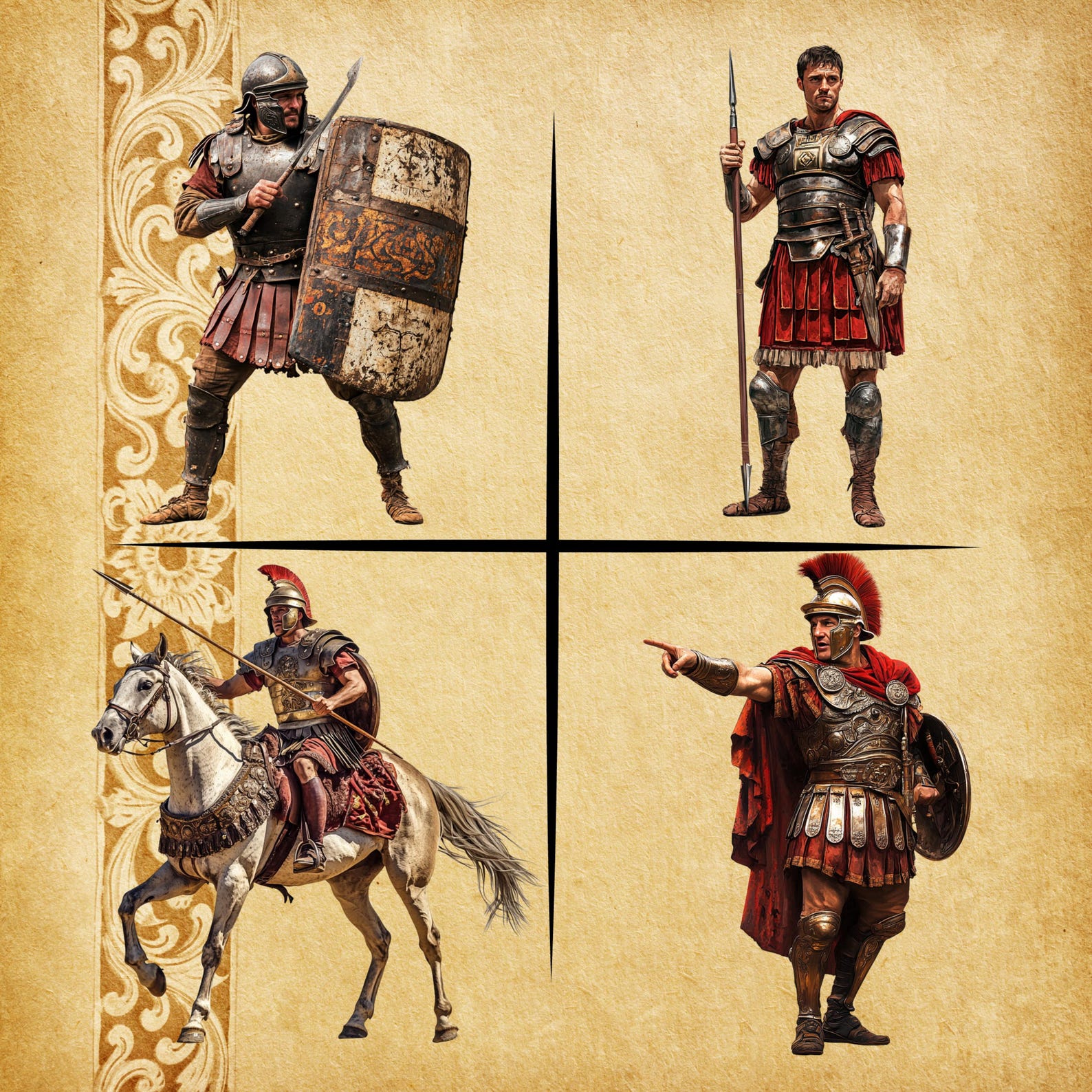 Römische Krieger Clipart - 20 mächtige Krieger aus dem antiken Rom ...
