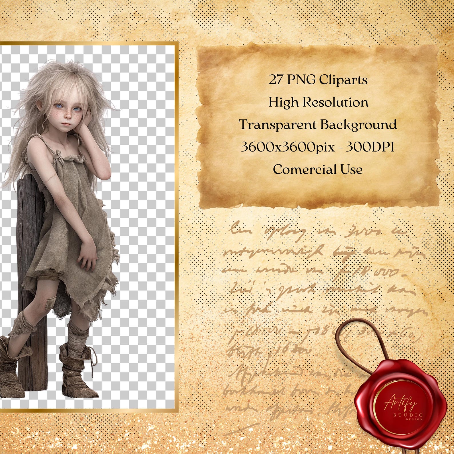 Village Children – 27 Medieval Child NPC Cliparts for RPG & TTRPG ...