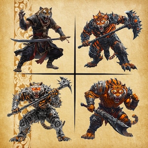 Raksasa – Tigerfolk Warriors & Mages – 24 Fantasy Cliparts ...