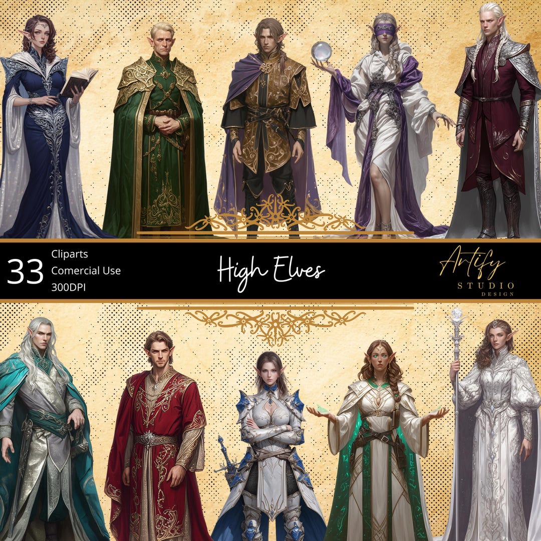 High Elves – 33 Regal Spellcasters in Robes and Grace , TTRPG Fantasy ...