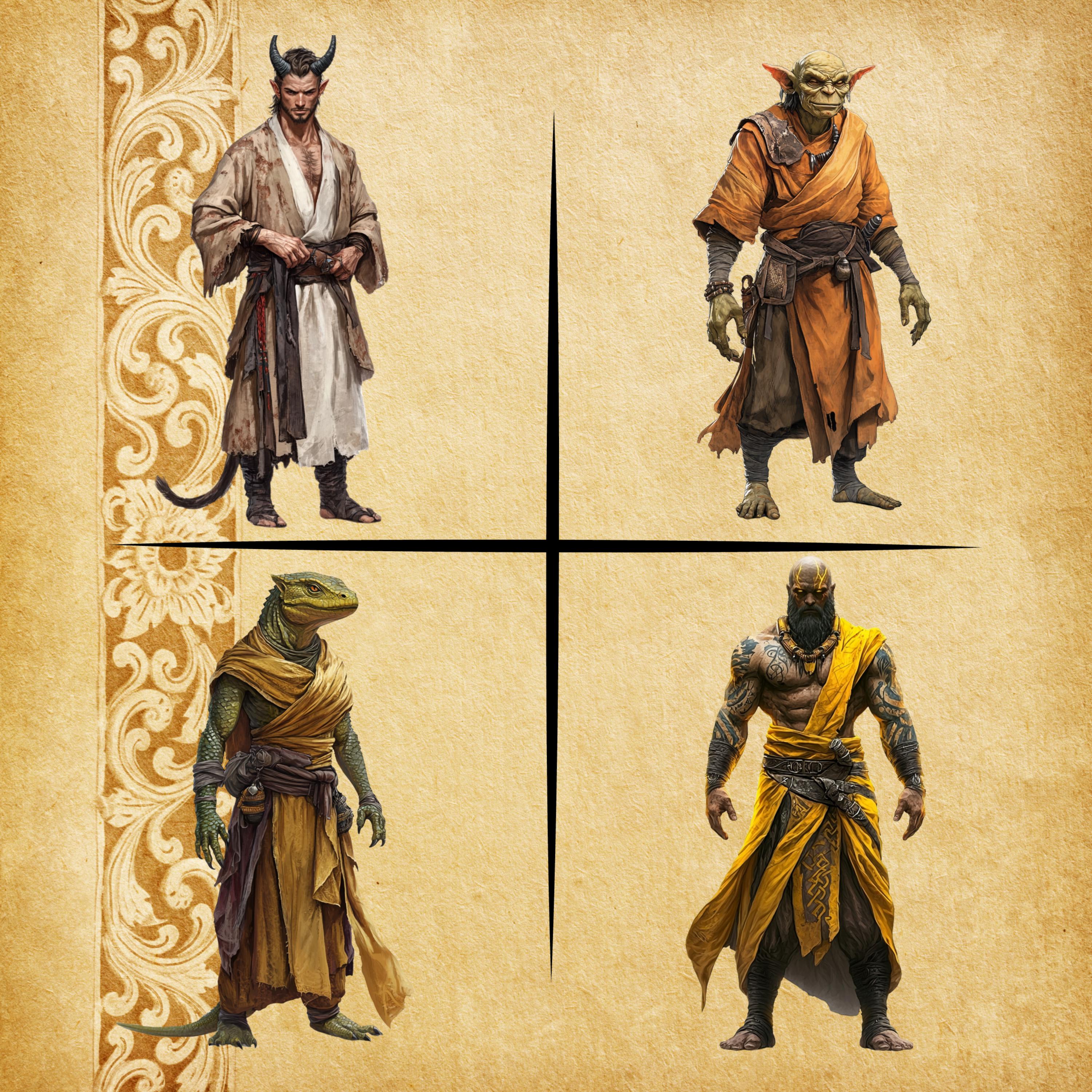 Fantasy Monks – 20 Epic Cliparts , Transparent Background Pngs for ...
