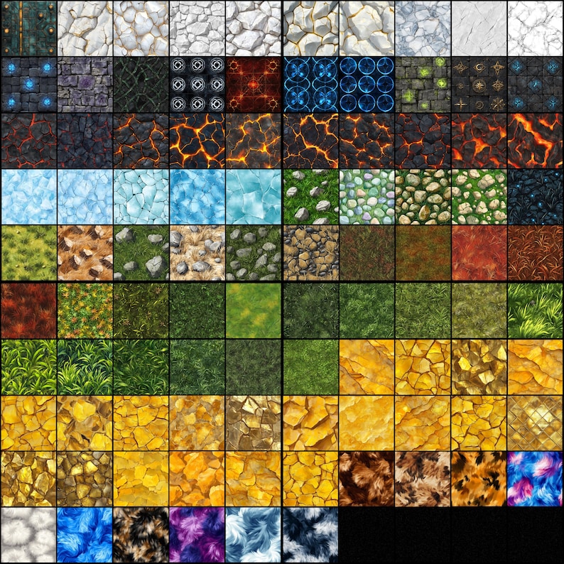 Texture Pack for Game Creators – 378 Seamless PNG Textures – 31 ...