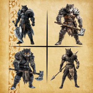 Varg – Wolf Humanoids – 20 Fierce and Ruthless Fantasy Cliparts ...