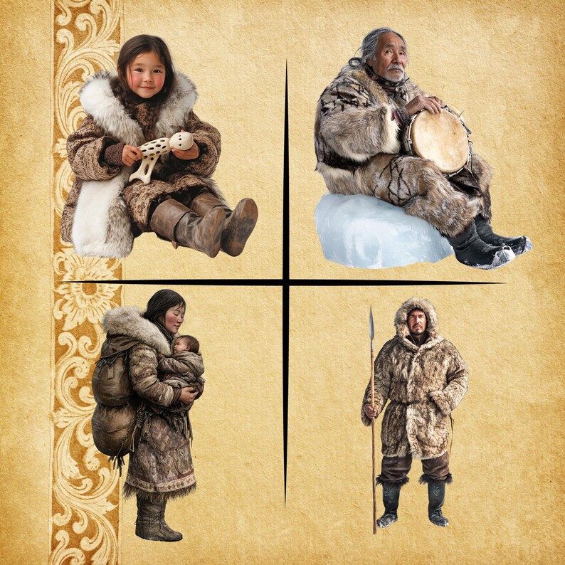 Inuit People Clipart – Traditional and Cultural Illustrations of the ...