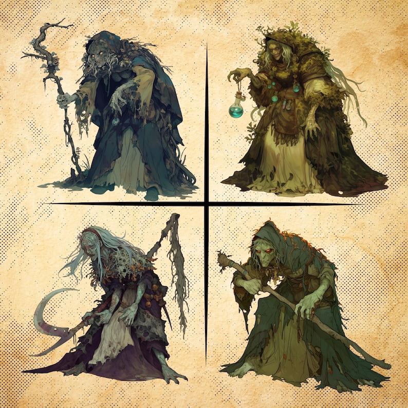 Swamp Hags – Wicked Witches From the Murky Depths , Fantasy Cliparts ...