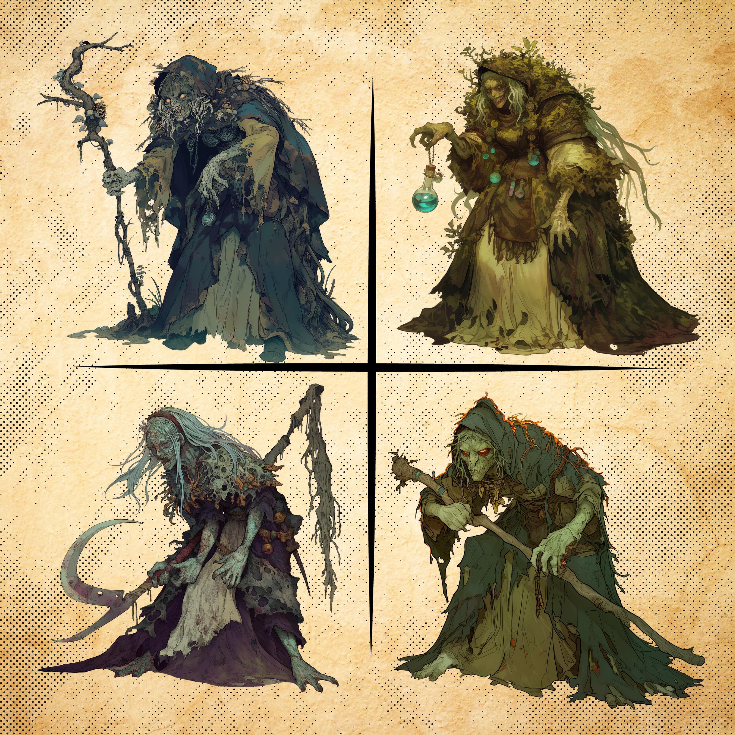 Swamp Hags – Wicked Witches From the Murky Depths , Fantasy Cliparts ...