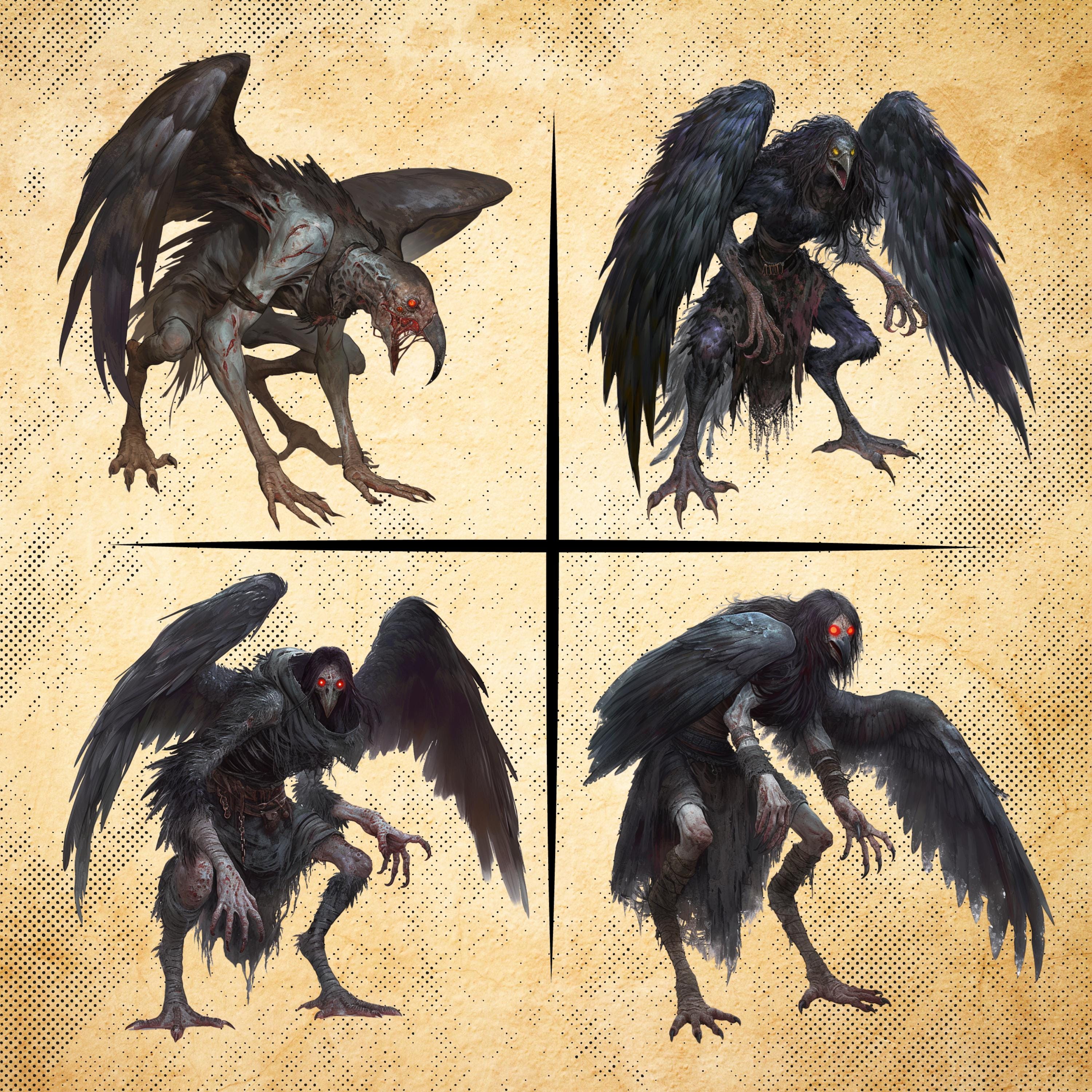 Dark Harpies – Winged Predators of the Skies , Fantasy Cliparts ...