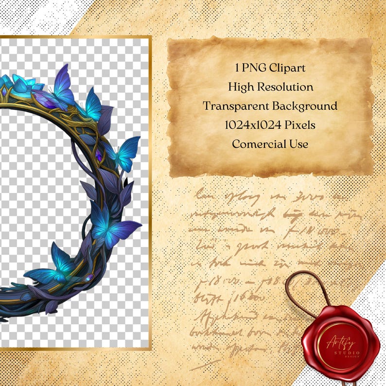 Magic Butterflies Token Frame – Digital Border for Dnd or Anything Game ...
