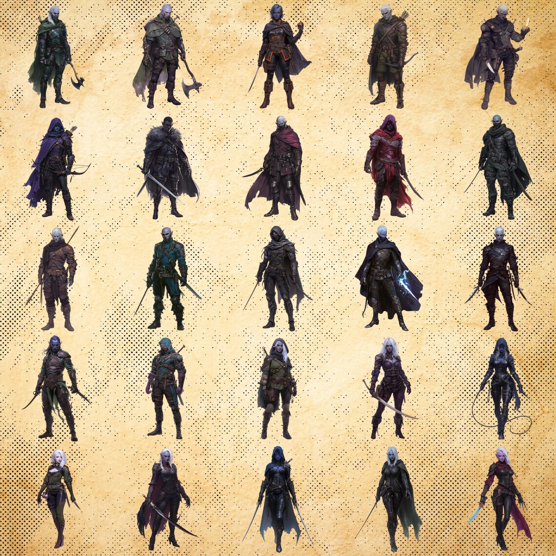 Drow Assassins – Silent Killers From the Shadows, Fantasy Cliparts ...