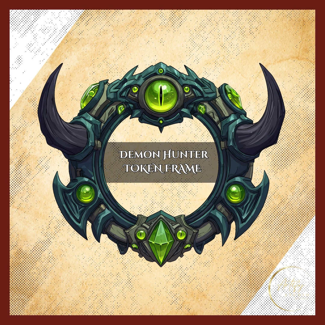 Demon Hunter Token Frame – Digital Border for Dnd or Anything Game ...