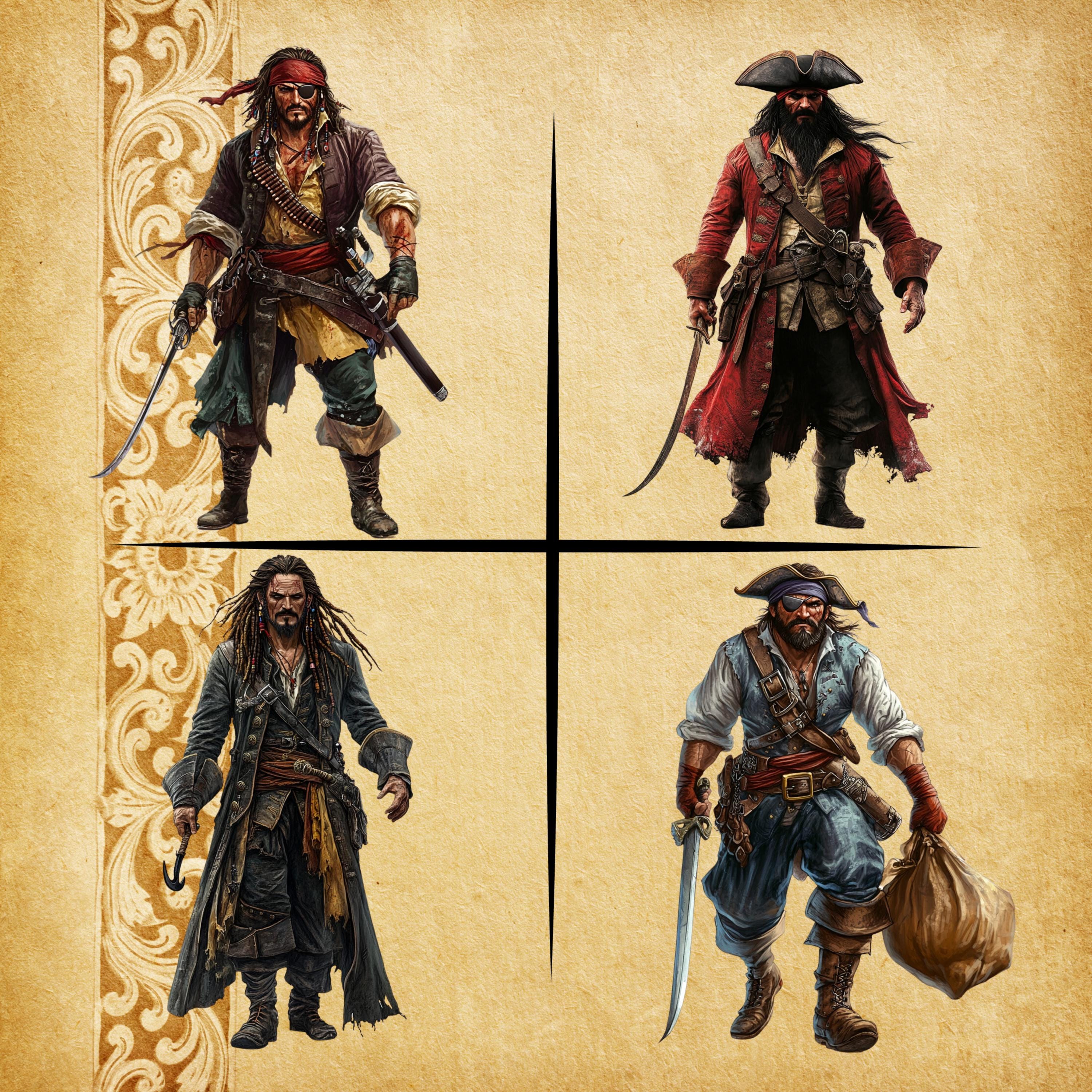 Sea Pirates Clipart – Fearless and Adventurous Pirates for Creative ...