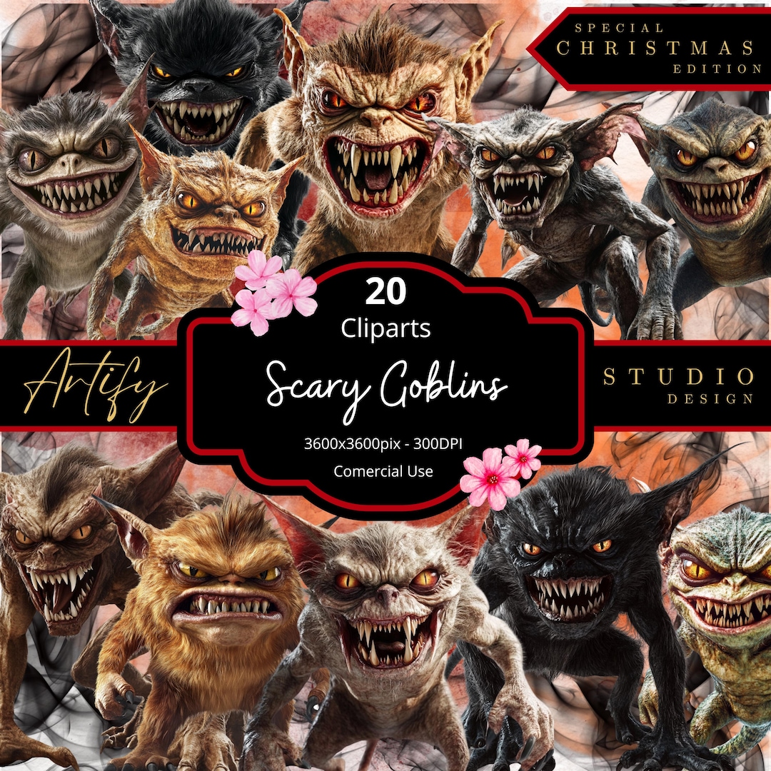 Scary Goblins Cliparts, Commercial Use, Horror Goblins, PNG, Christmas ...