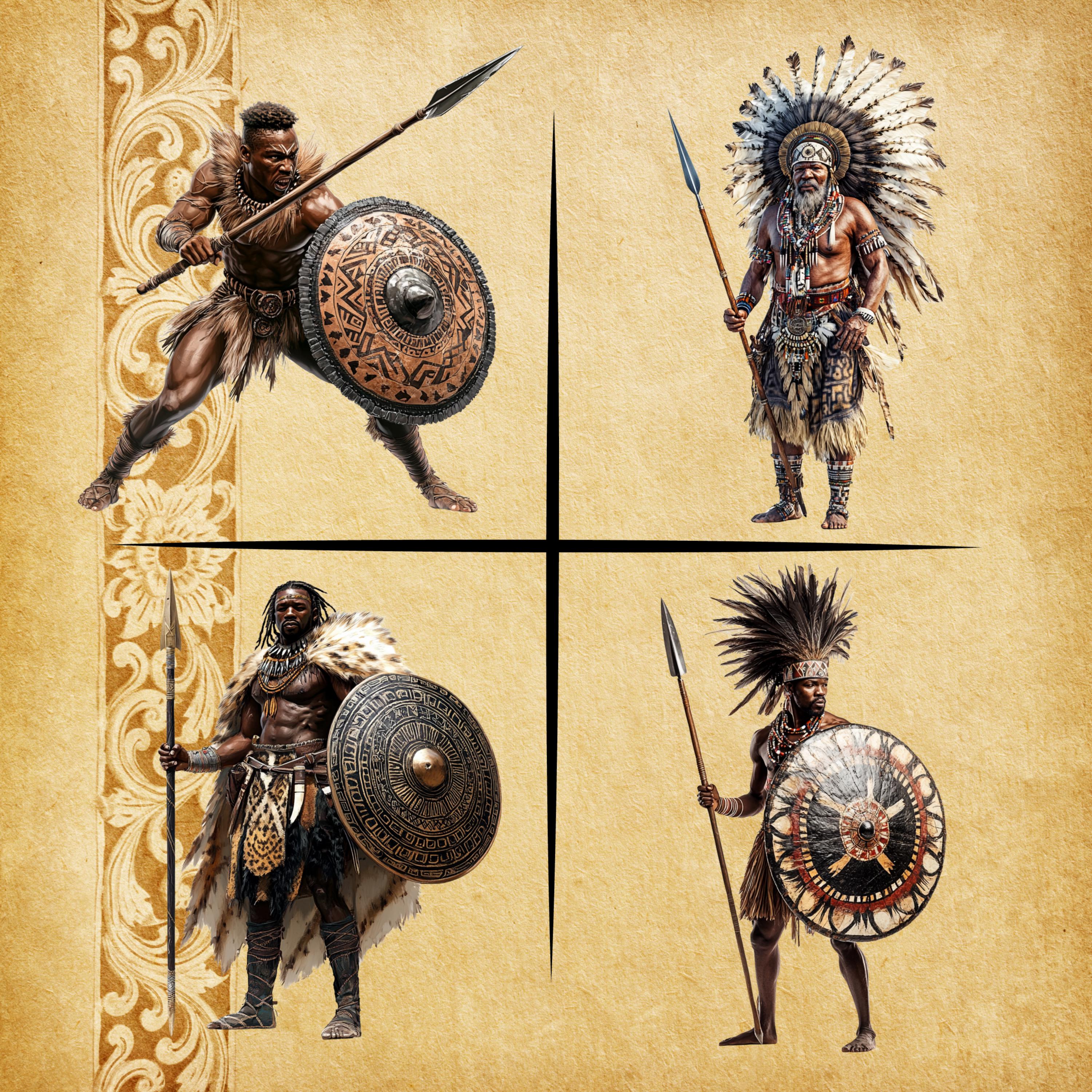 Zulu Warriors Clipart – 20 Stunning Illustrations of Traditional Zulu ...