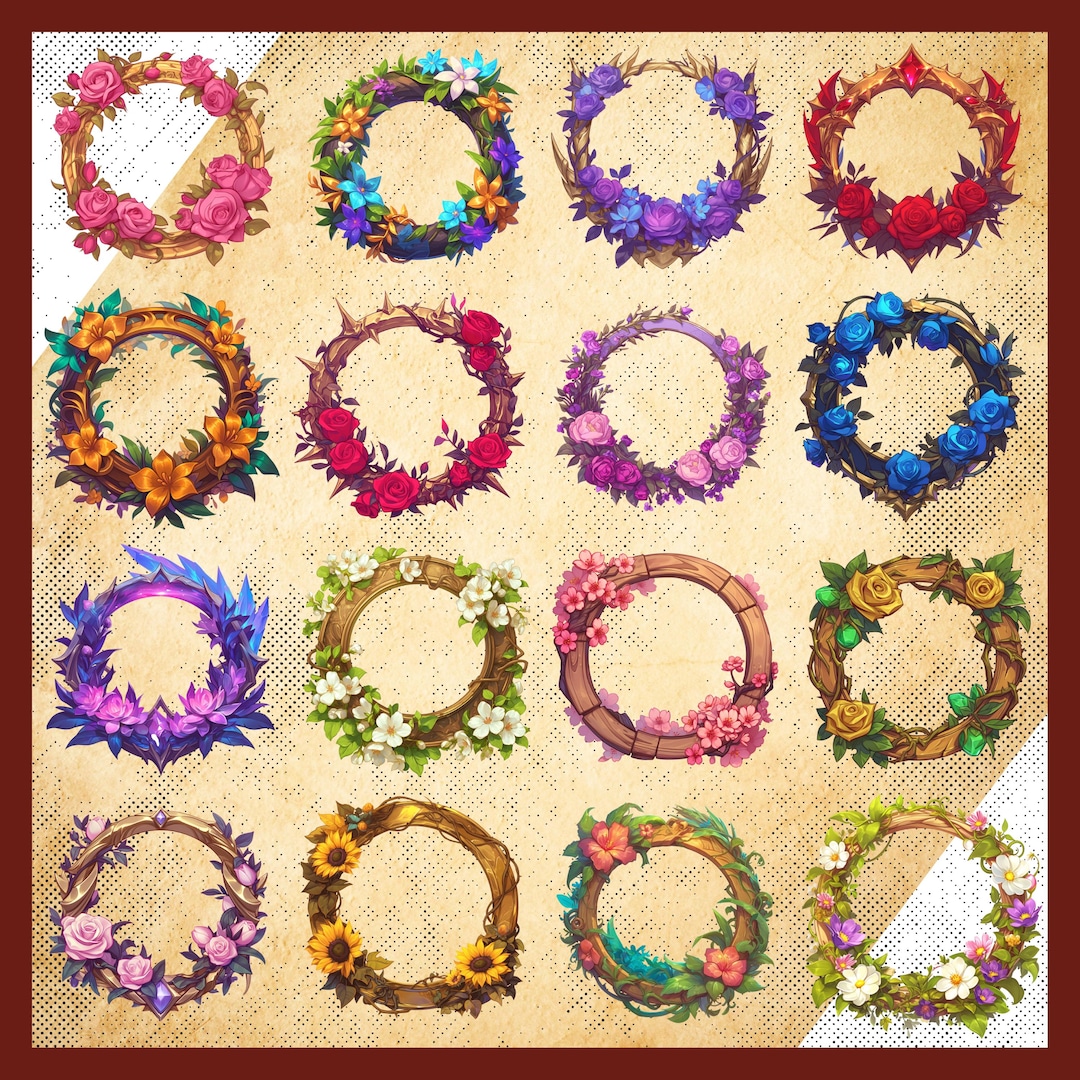 Flower Token Frames – 16 Digital Borders for Dnd. Compatible With ...