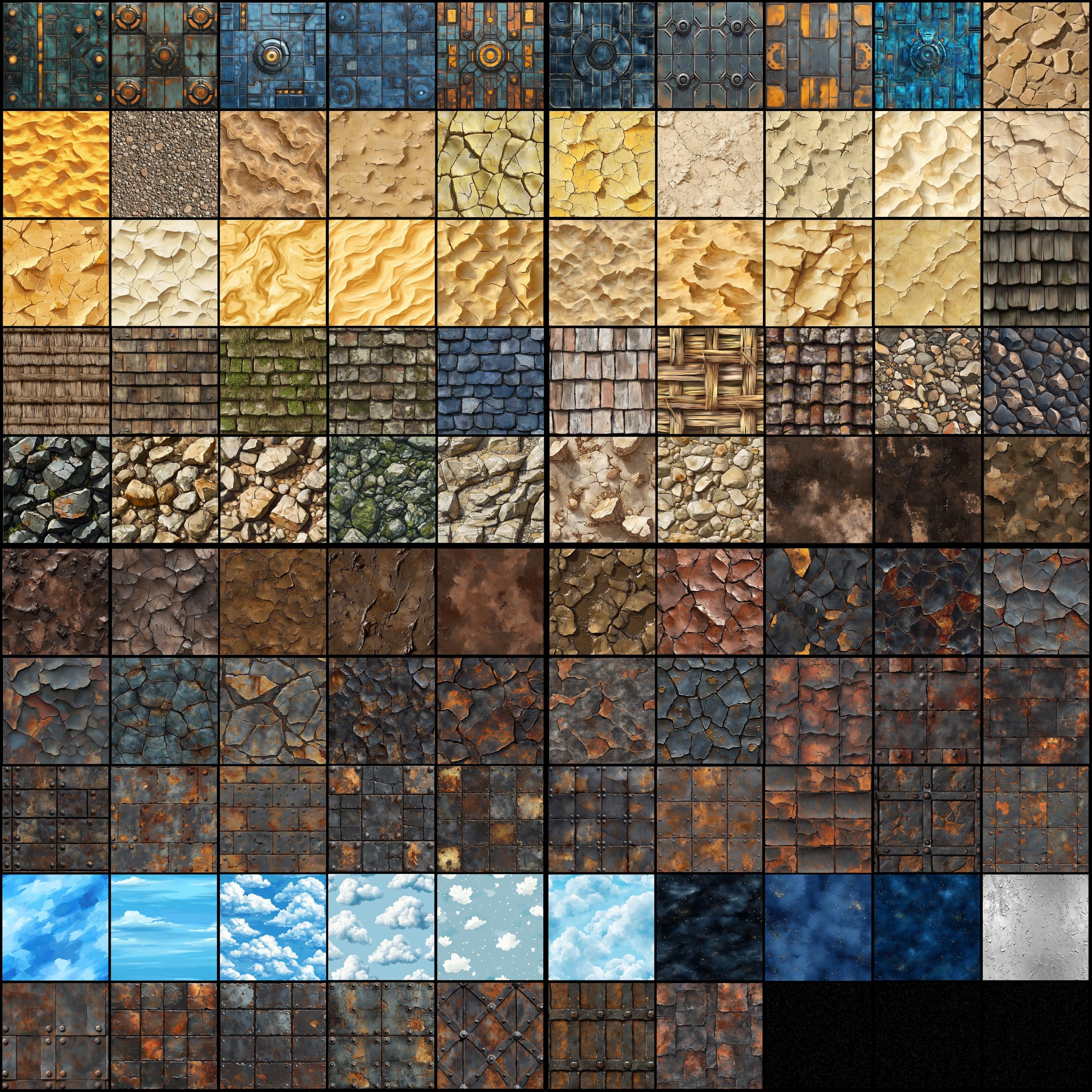 Texture Pack for Game Creators – 378 Seamless PNG Textures – 31 ...