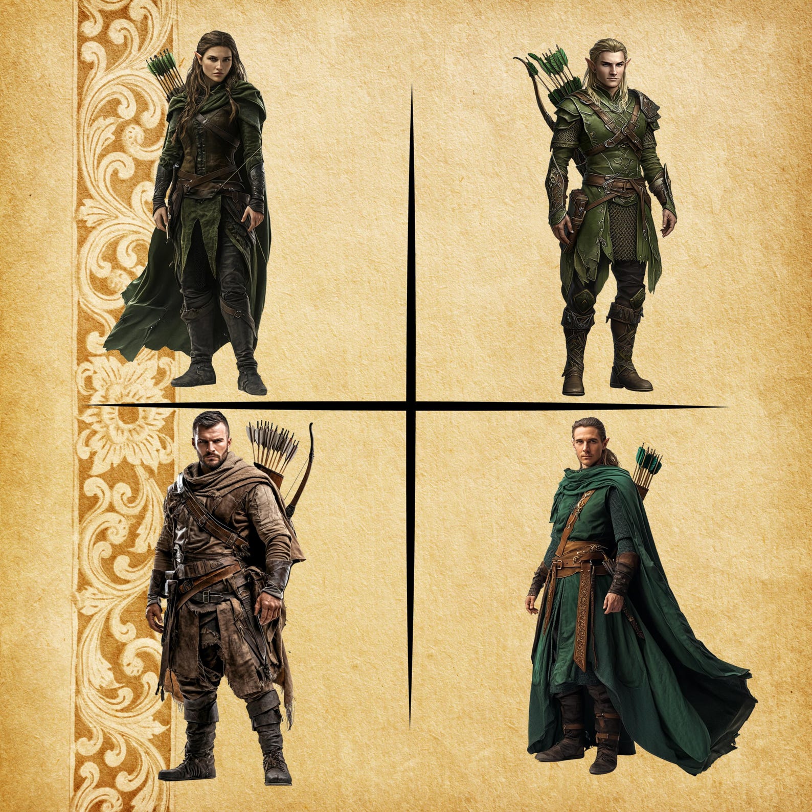 Fantasy Rangers Clipart – 20 Skilled Archers and Stealthy Warriors for ...