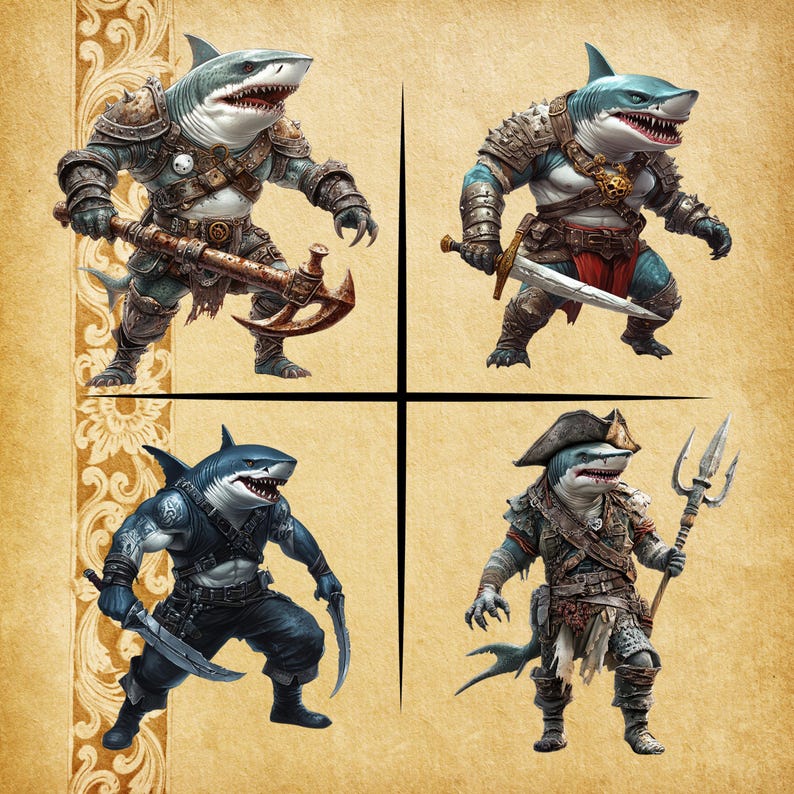 Shark Pirates Clipart – 20 Dnd-inspired Designs , Transparent ...