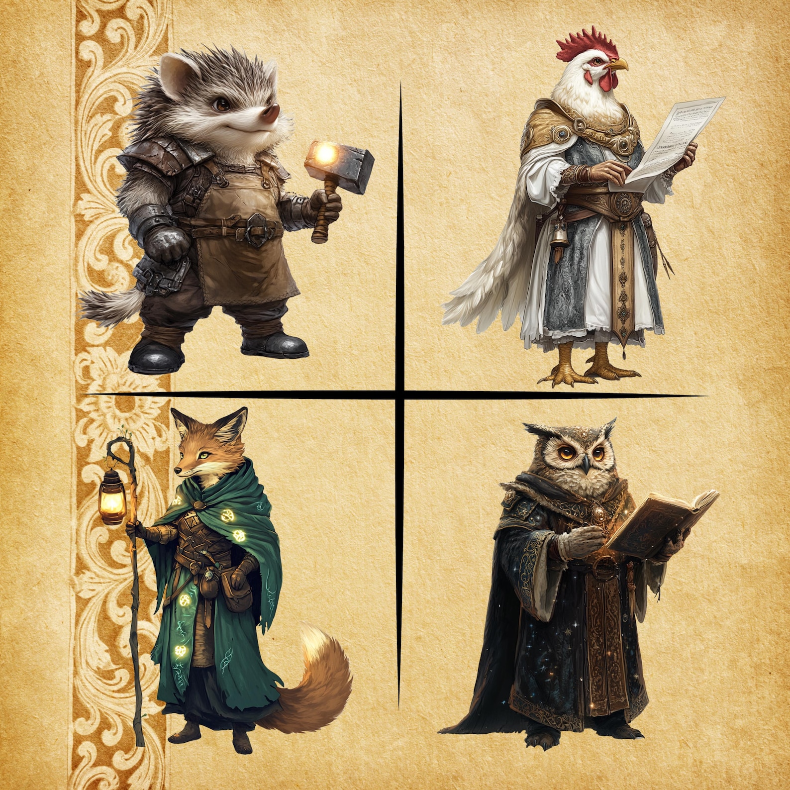 Animal Villagers - 20 Fantasy RPG Cliparts , 300 DPI , Transparent ...
