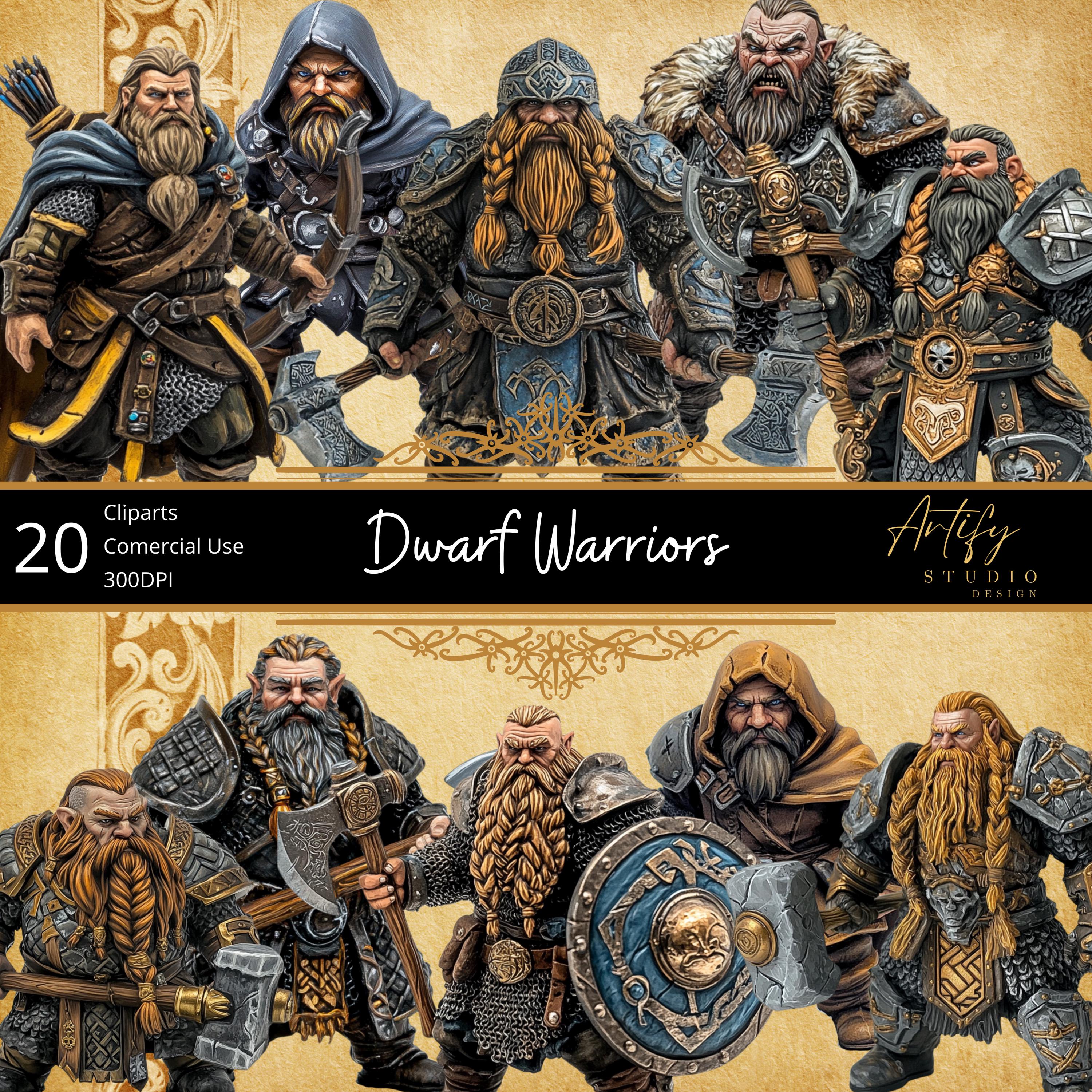 Fantasy RPG Dwarf Warriors Cliparts, Commercial Use, Dnd, RPG , PNG ...