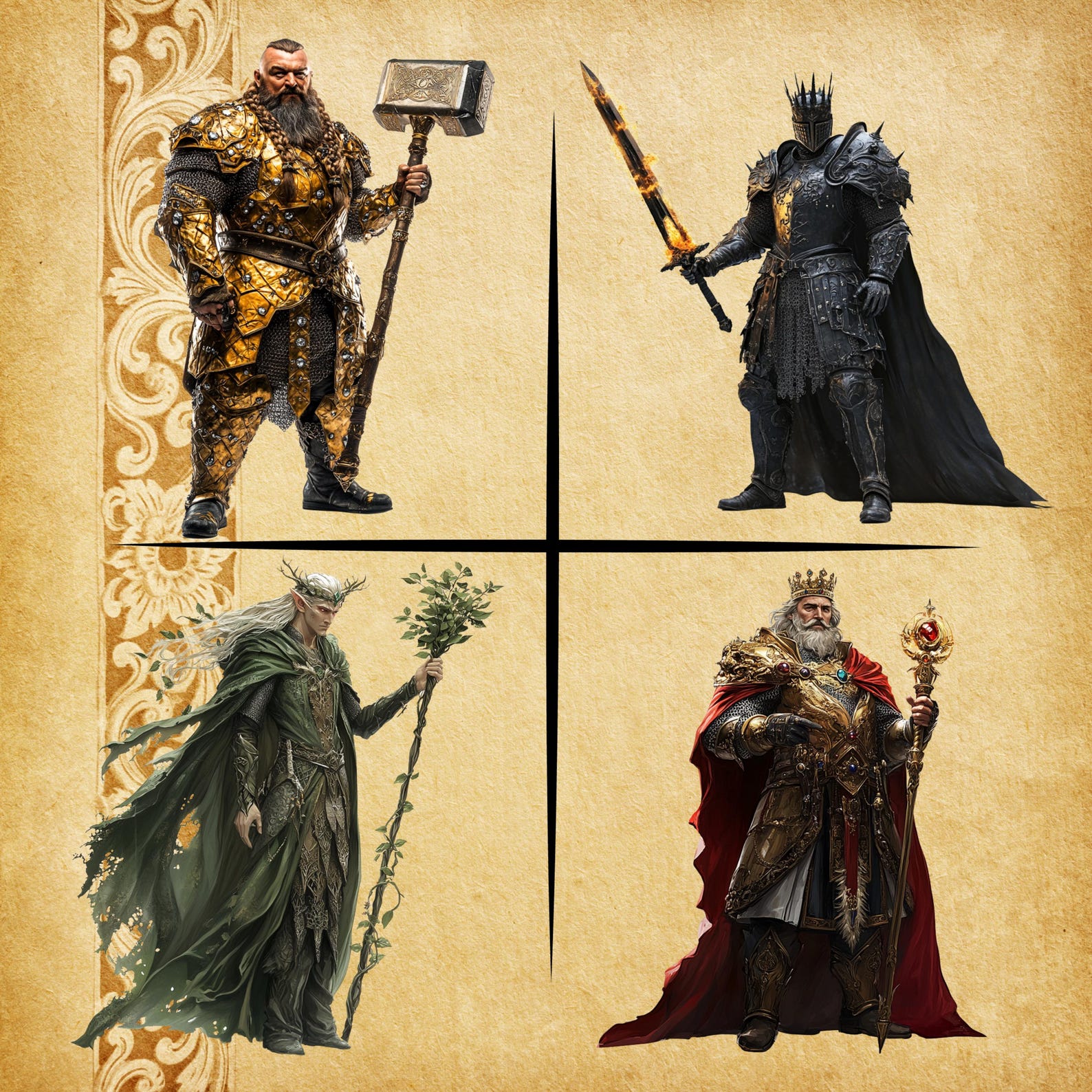 Fantasy Kings Clipart – 20 Majestic Kings for Your Fantasy World ...
