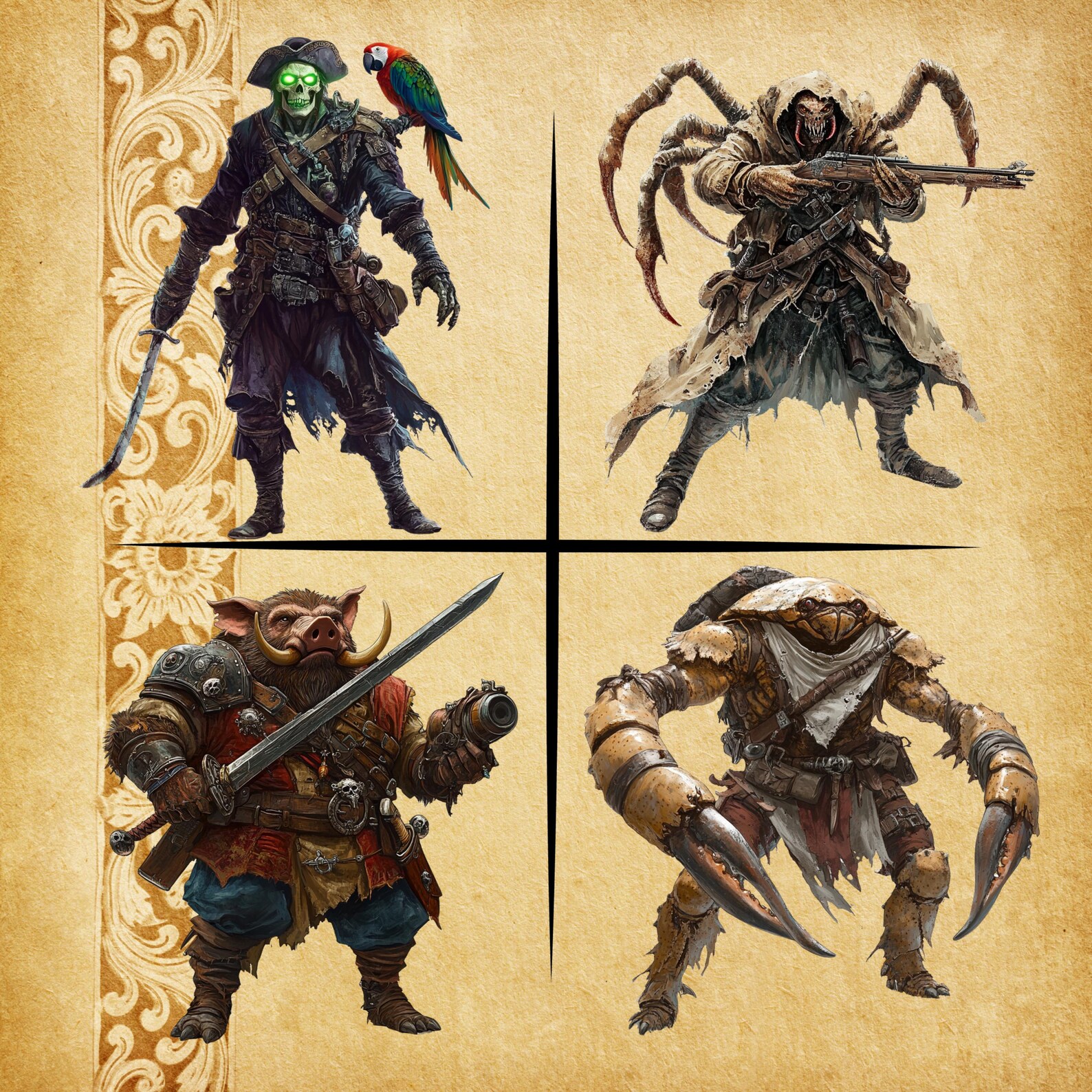 Fantasy Pirates – 24 Swashbuckling Cliparts for Adventurous Seas ...