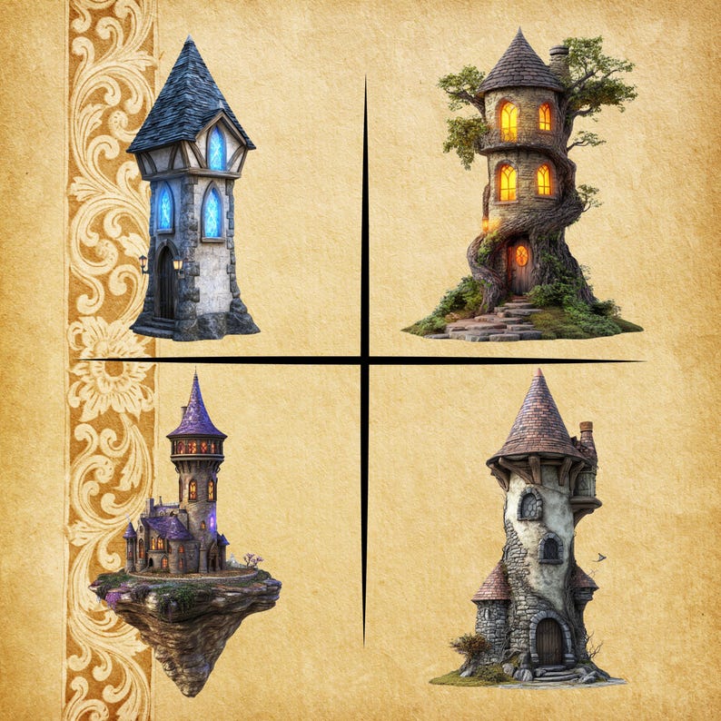 Wizard Towers RPG Cliparts, Commercial Use, Dnd, RPG , PNG, Collection ...