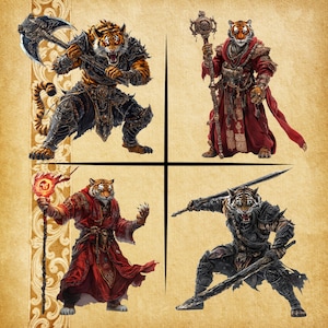 Raksasa – Tigerfolk Warriors & Mages – 24 Fantasy Cliparts ...