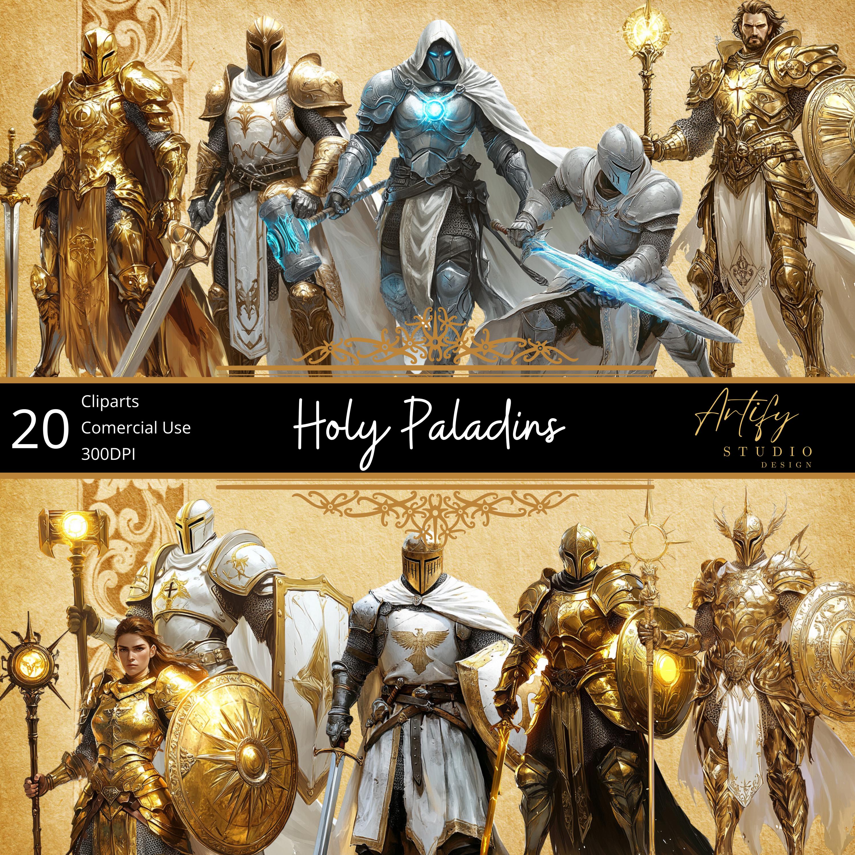 Holy Paladins Fantasy Cliparts, Paladin Warriors,commercial Use, RPG ...