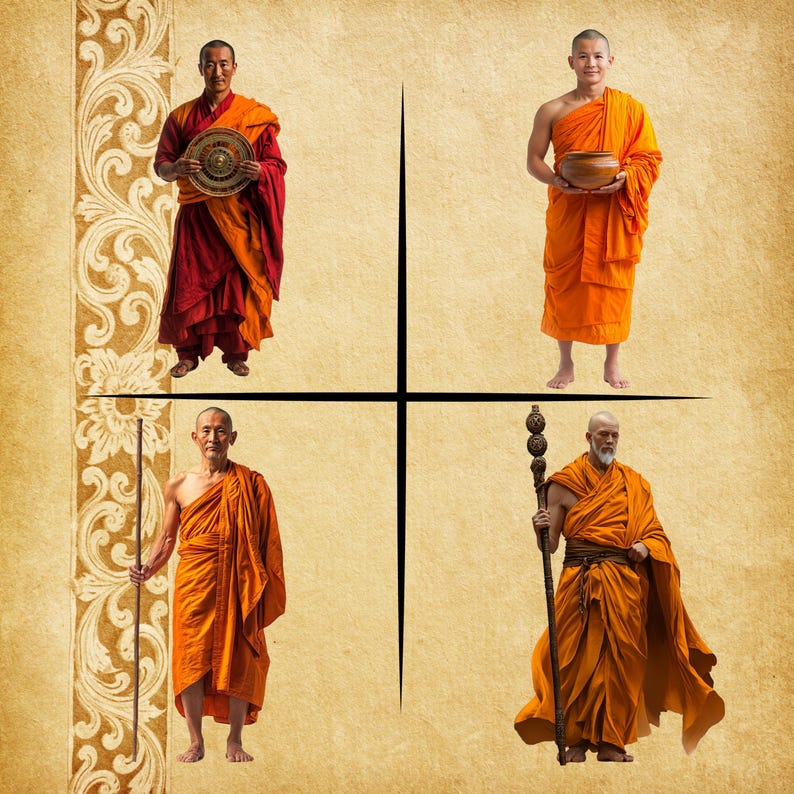Shaolin Monks Clipart – 20 Dynamic Warrior Monks for Your Creative ...