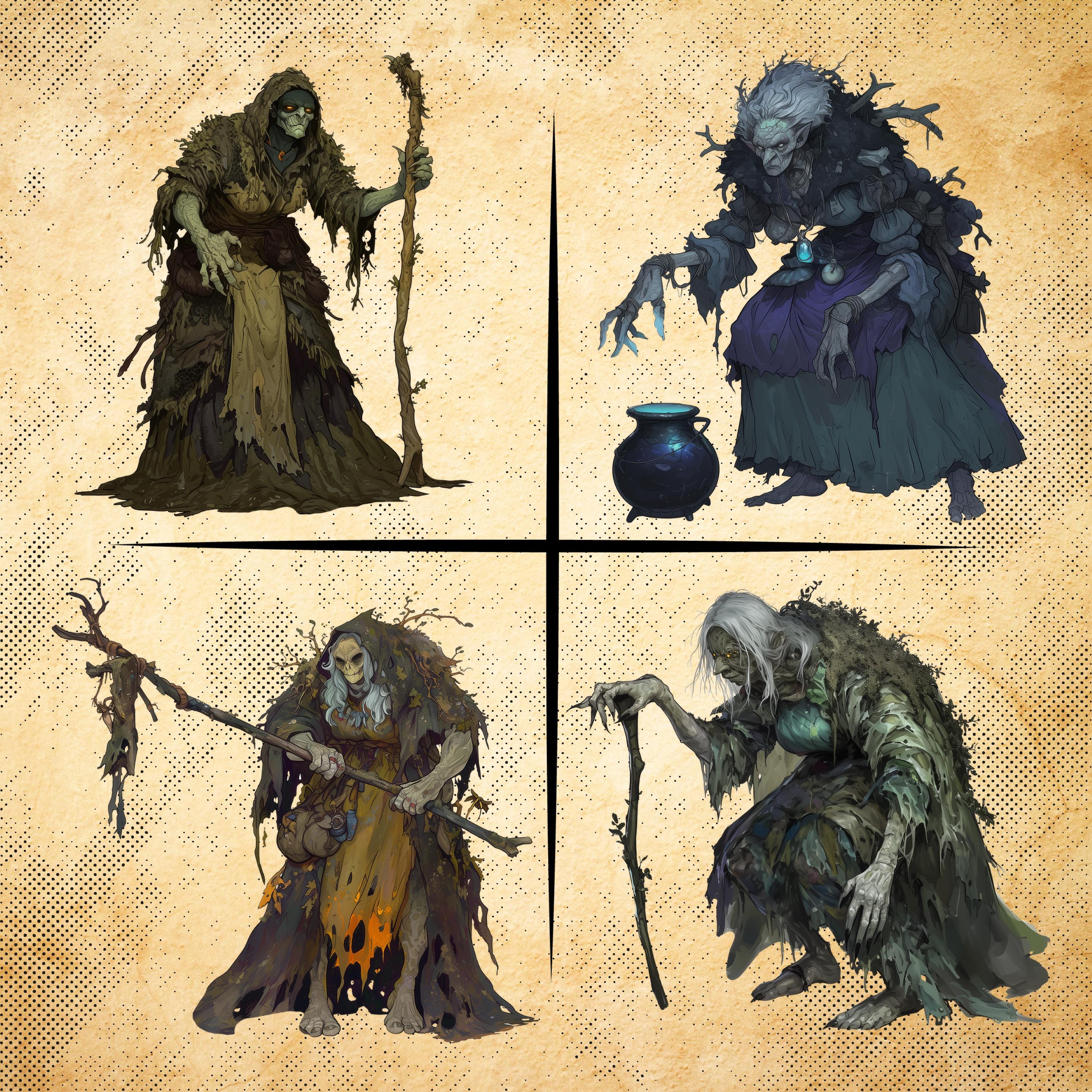 Swamp Hags – Wicked Witches From the Murky Depths , Fantasy Cliparts ...