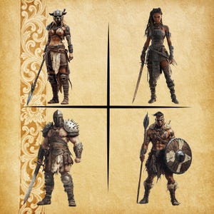 Wild Barbarians Clipart – 20 Powerful and Fierce Warriors for Your ...