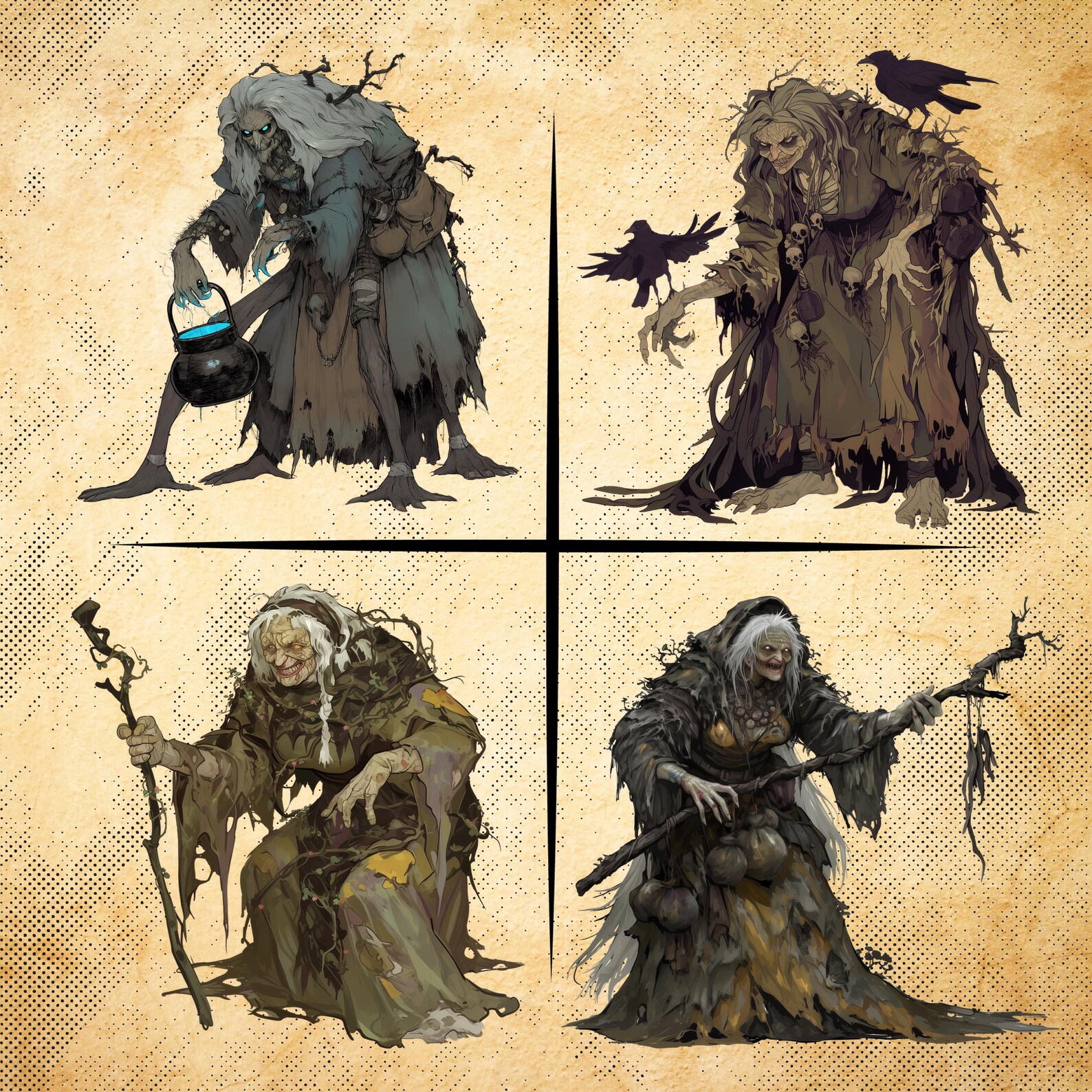 Swamp Hags – Wicked Witches From the Murky Depths , Fantasy Cliparts ...